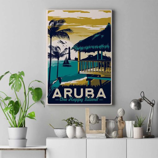 Aruba Beach Vintage Travel Poster, Prints & Canvas - Vintage Printz